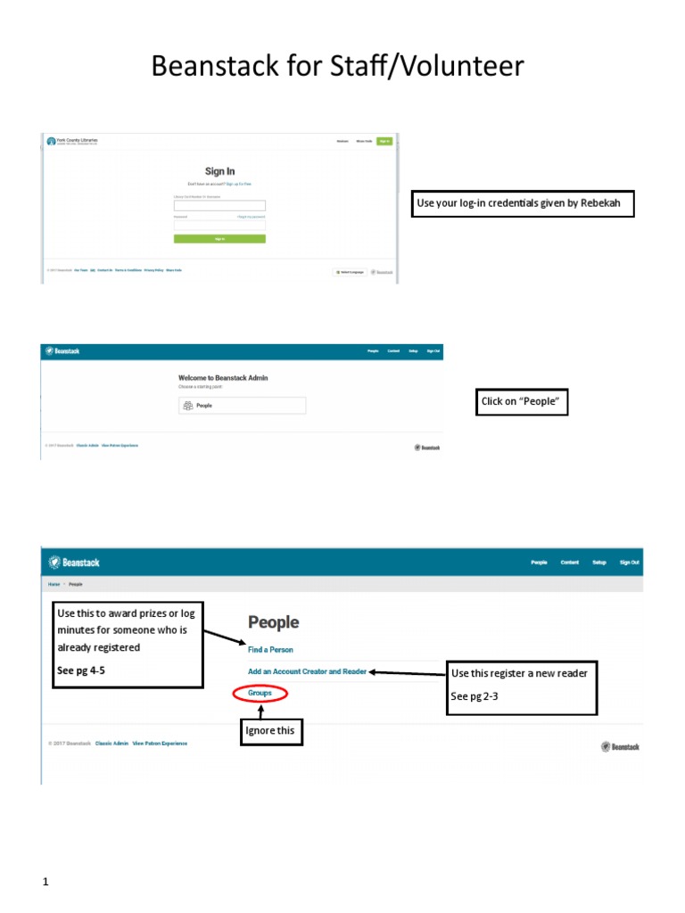 Beanstack For Staff/Volunteer: Use Your Log-In Credentials Given by ...