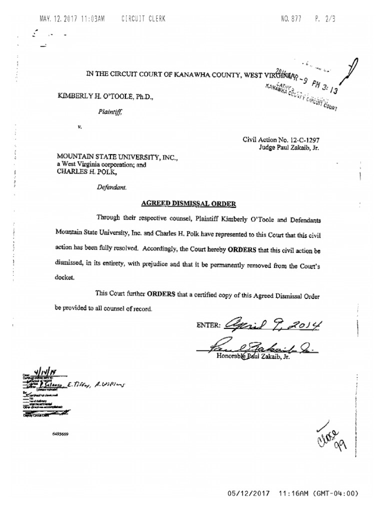 Kimberly O'Toole Settlement | PDF