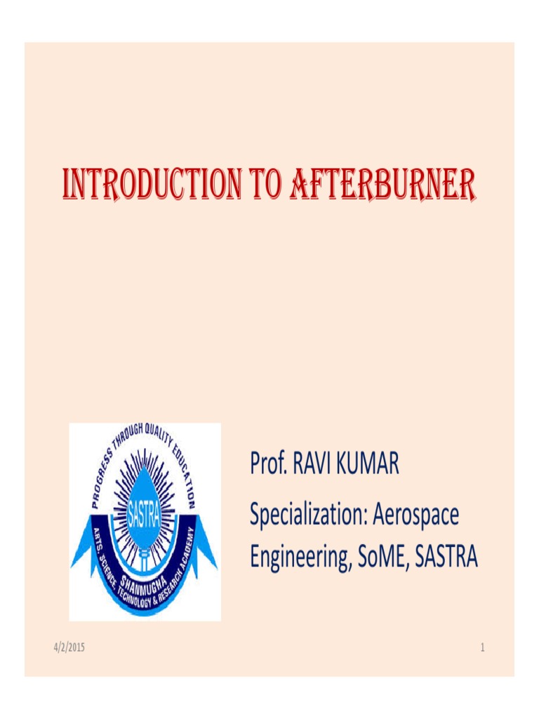 Introduction To Afterburner Pdf Pdf Nozzle Combustion