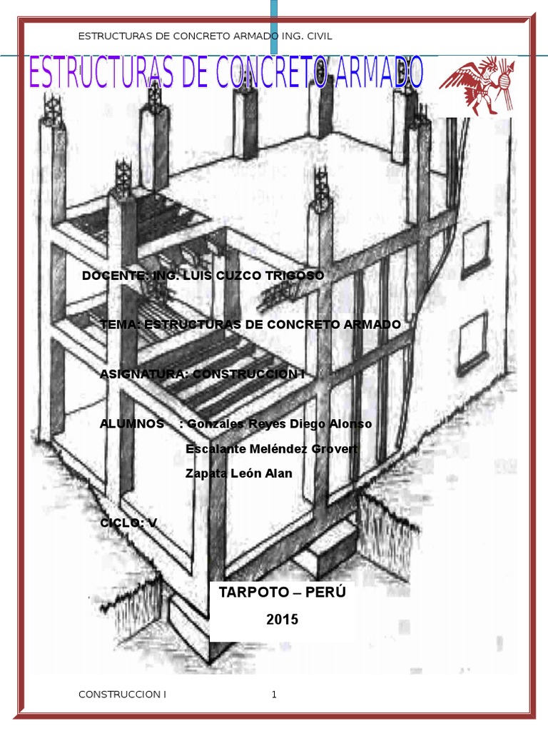 Estructuras de Concreto Armado Trabajo Terminado | PDF | Fundación ...