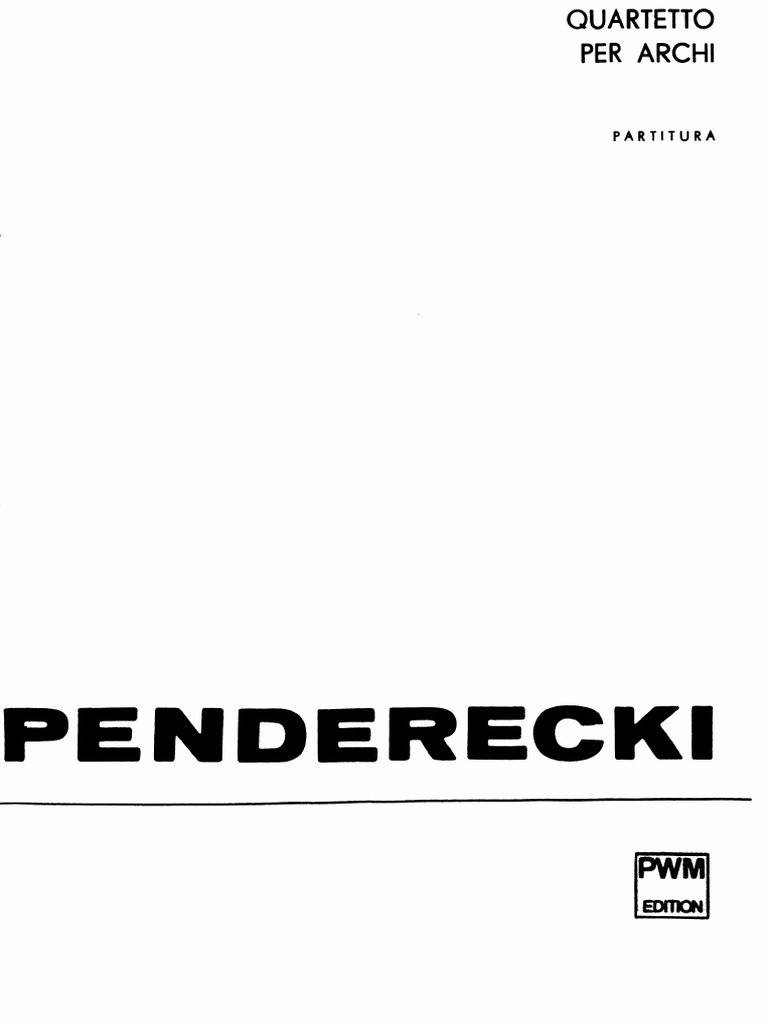 Penderecki String Quartet | PDF
