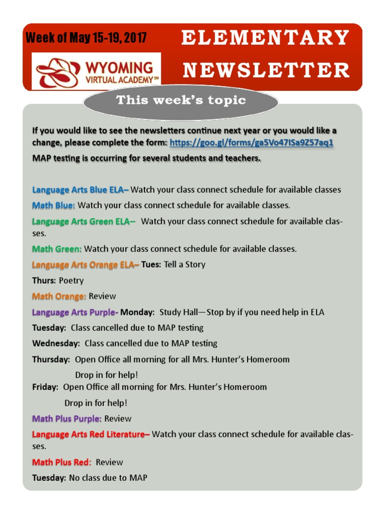 5 15-19 17 Topic Newsletter | PDF | Language Arts & Discipline ...