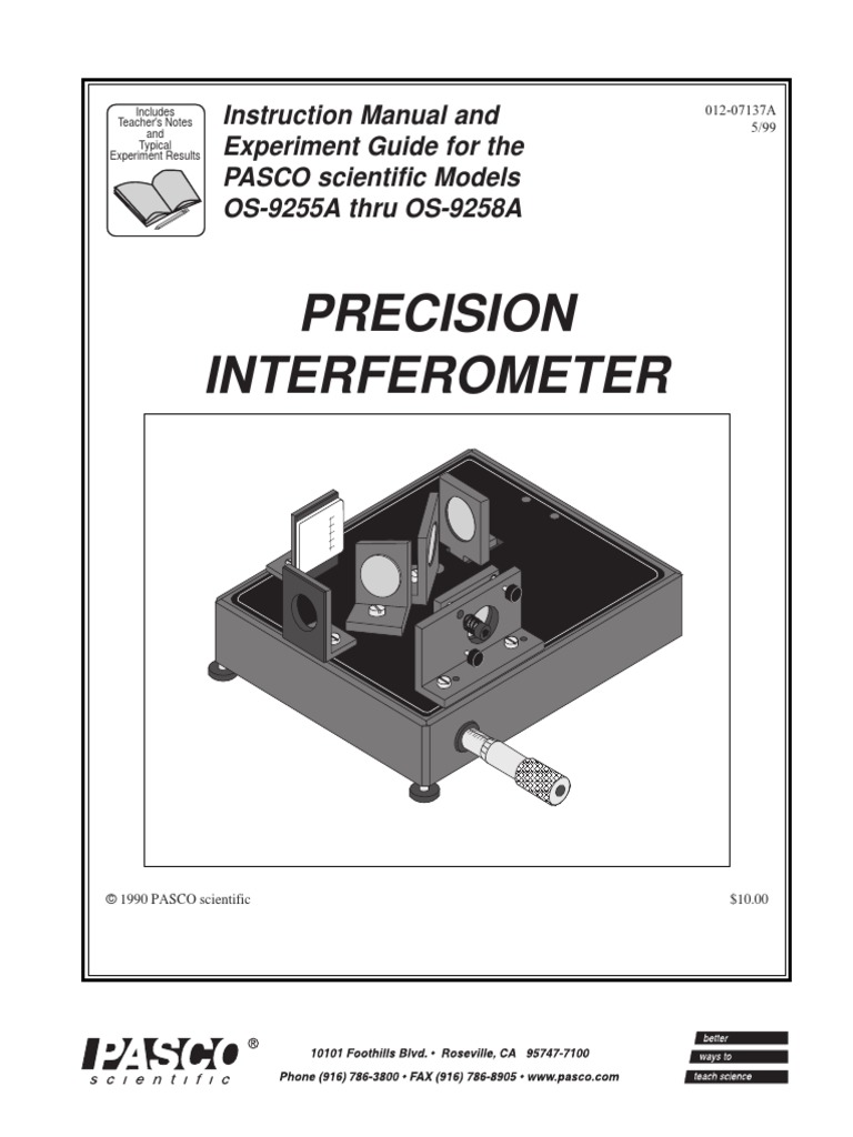 Complete Interferometer System Manual OS 9258B | PDF | Interferometry | Interference (Wave ...