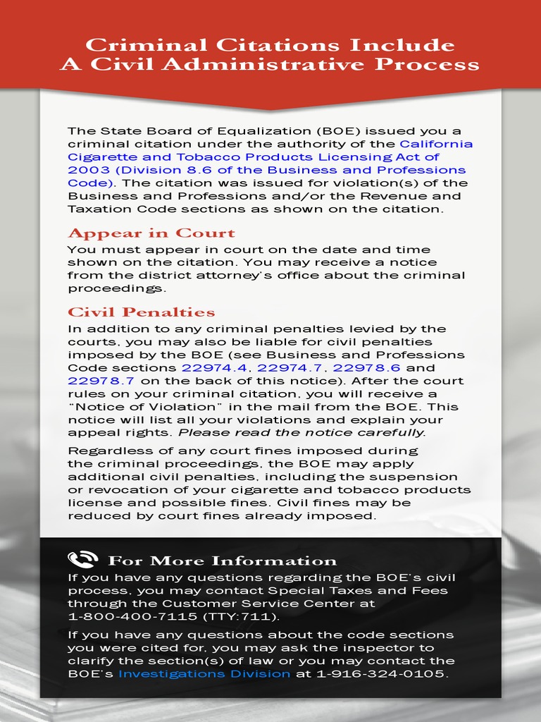 Criminal Citations Include A Civil Administrative Process: Appear in ...