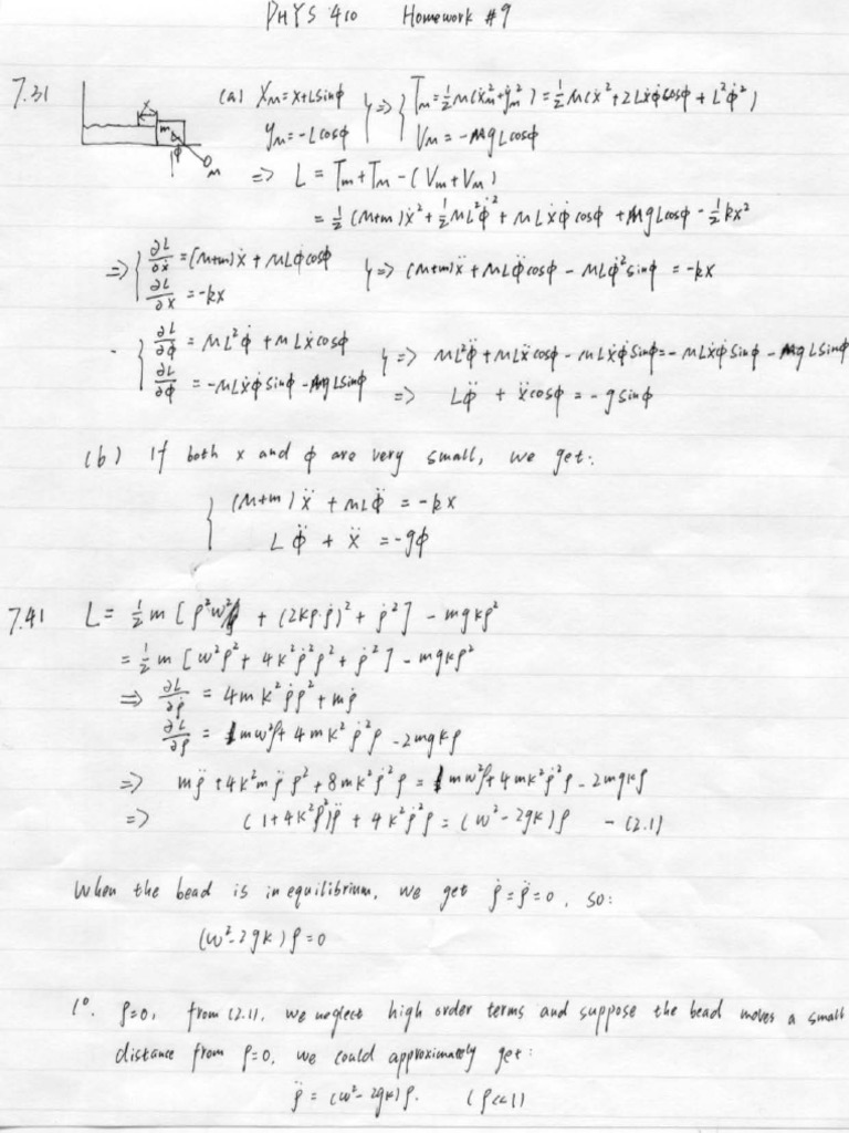 Solution 09, Mecanica Analitica, John Taylor (Capitulo Hamilton) | PDF