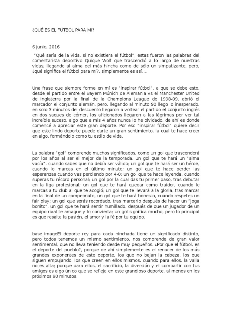 Qué Es El Fútbol para Mi | PDF | Asociación de Futbol | Deportes