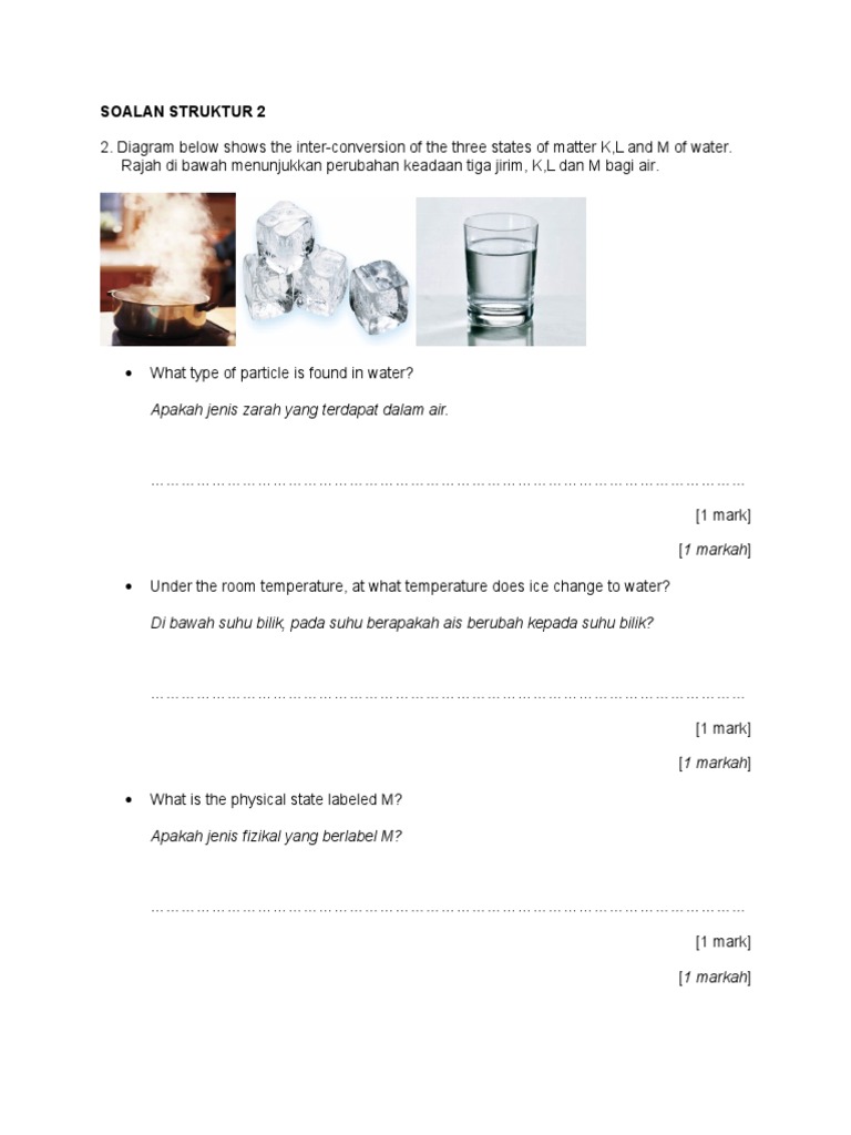 Soalan Struktur 2: Apakah Jenis Zarah Yang Terdapat Dalam Air | PDF