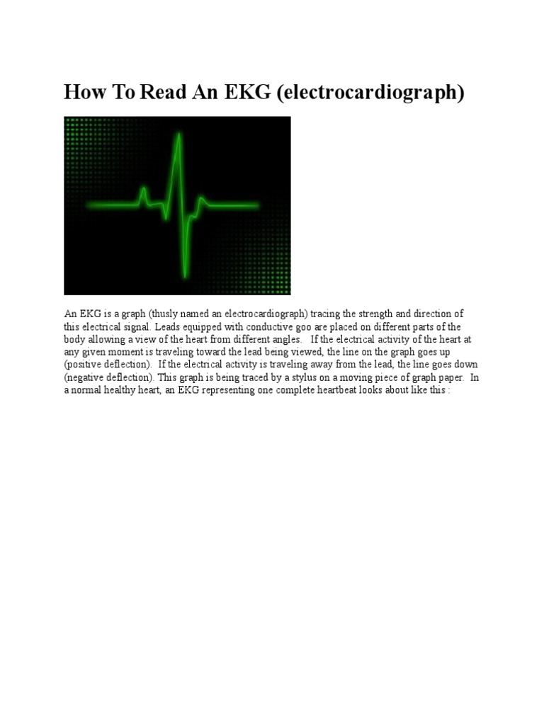 How To Read An EKG (Electrocardiograph) | PDF | Electrocardiography | Heart