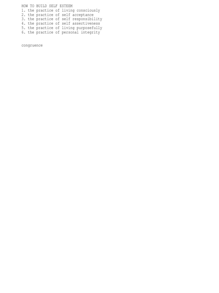 The Six Pillars Of Self Esteem By Nathaniel Branden Pdf