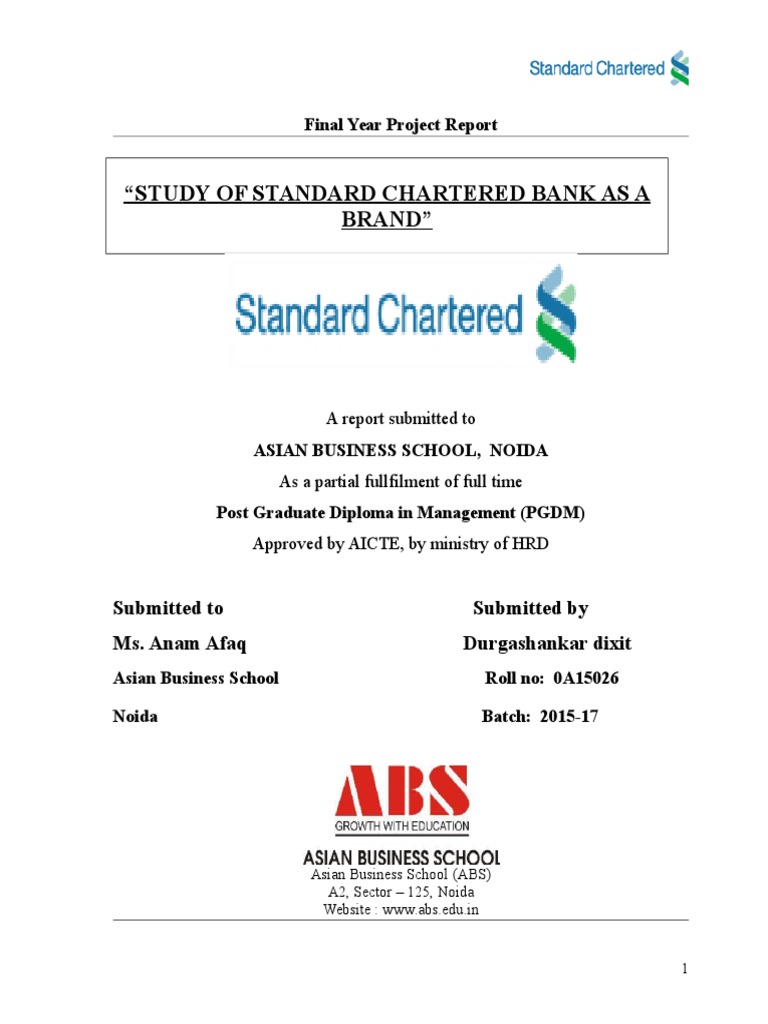 Study of Standard Chartered Bank As A Brand | PDF | Debit Card | Banks