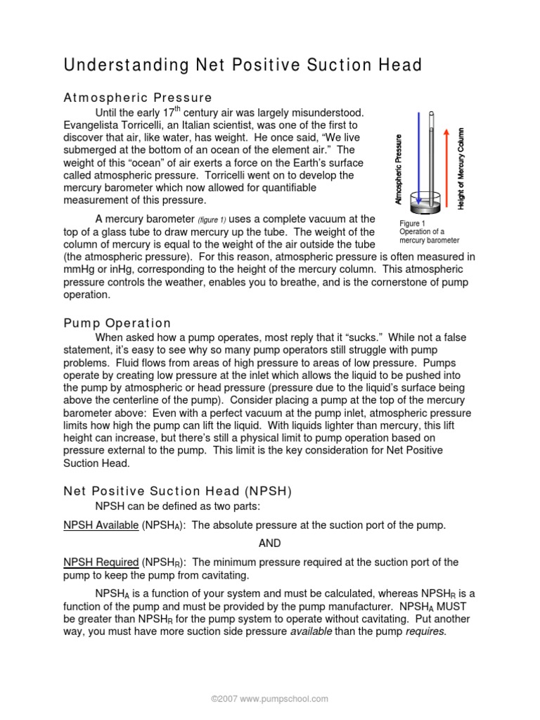 Net Positive Suction Head Explained | PDF