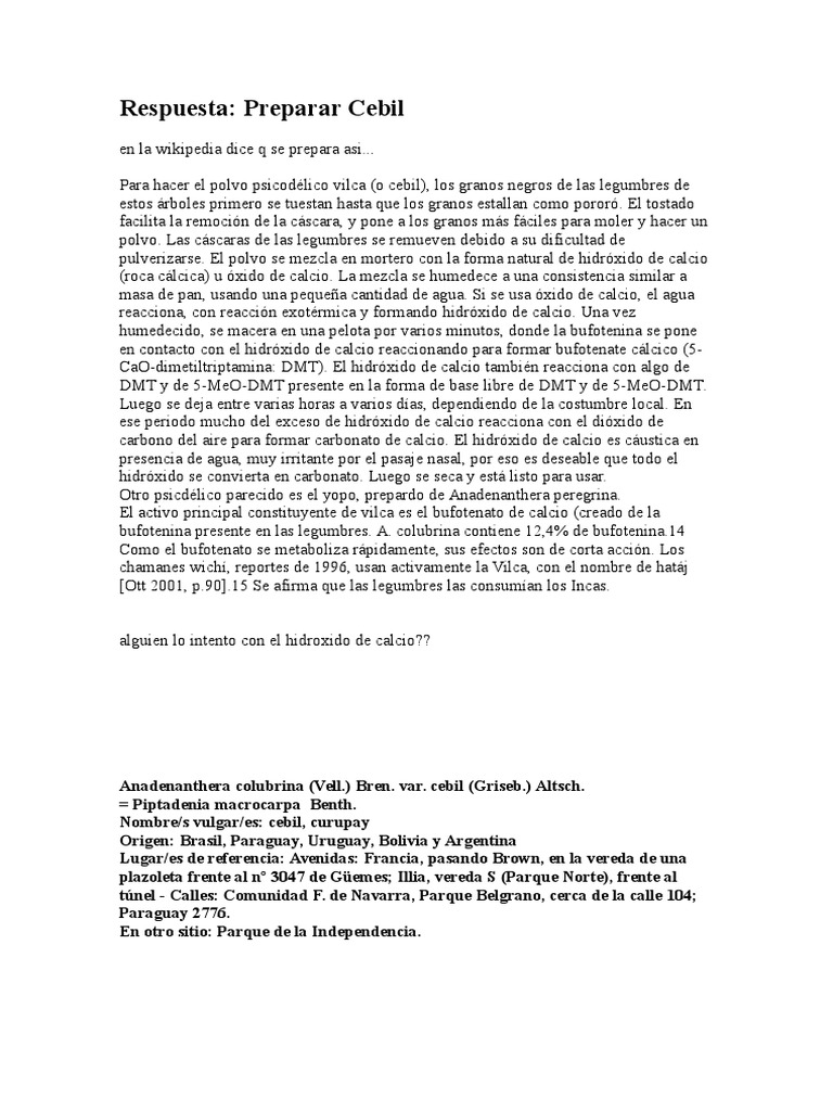 Cebil | PDF | Plantas | Naturaleza