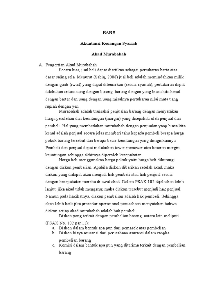 Akad Murabahah | PDF