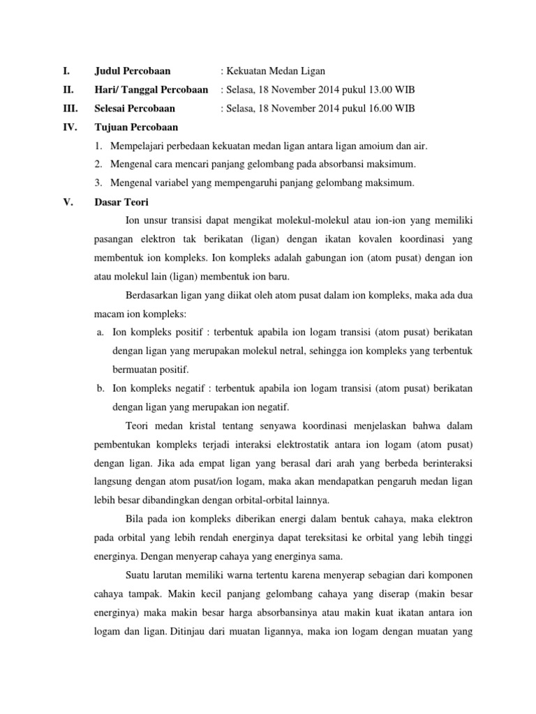 Kekuatan Medan Ligan pada Ion Cu2+ | PDF