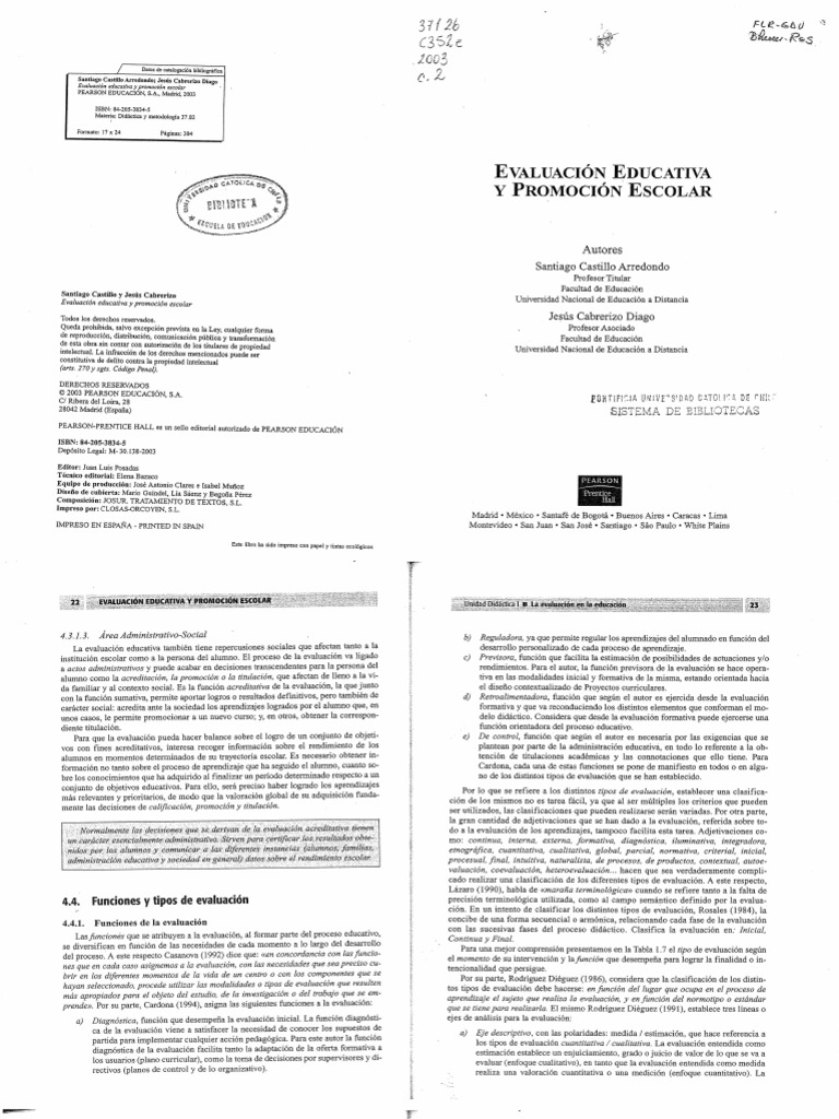 Evaluación Educativa y Promoción Escolar | PDF