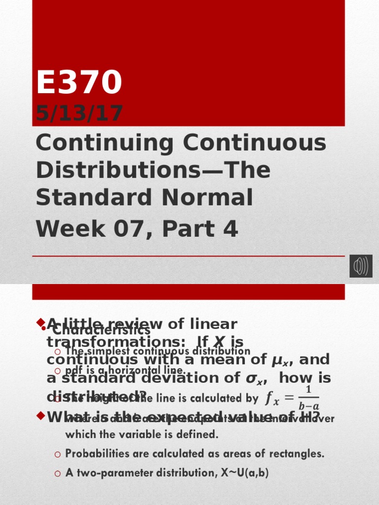 Part 4 - Week 07 Standard Normal | PDF | Normal Distribution ...
