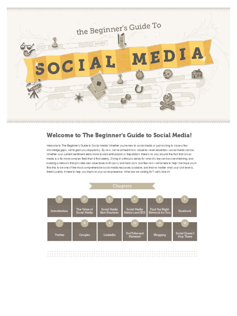 Welcome To The Beginner S Guide To Social Media Chapters Pdf