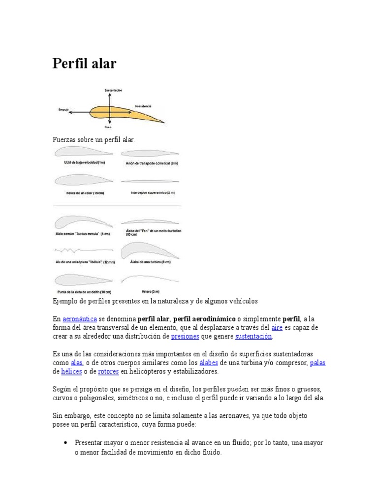 Perfil Alar | Descargar gratis PDF | Superficie sustentadora | Vuelo