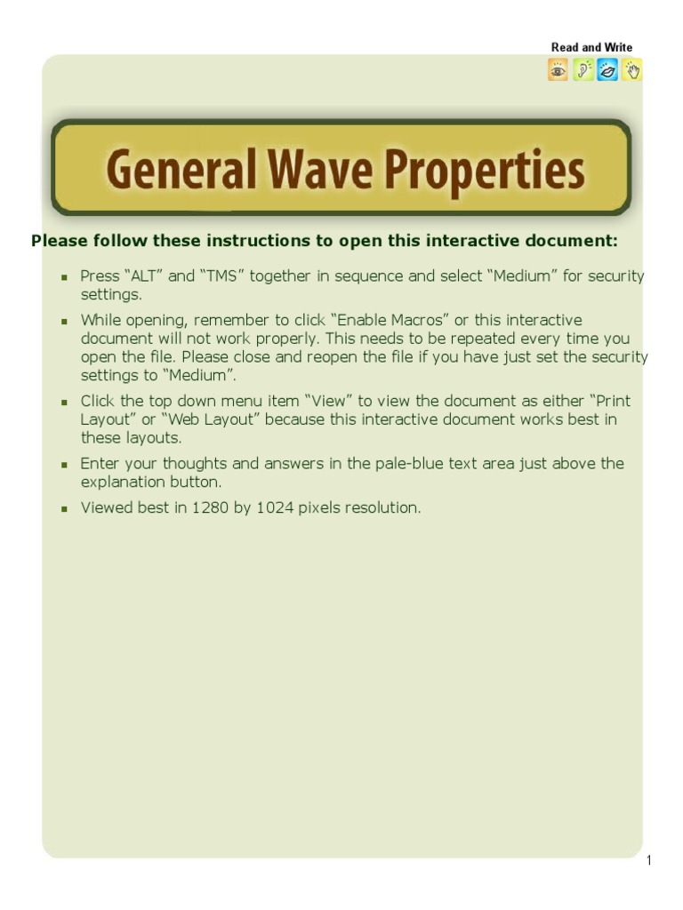 General Waves Properties-Read and Write | PDF | Waves | Wavelength
