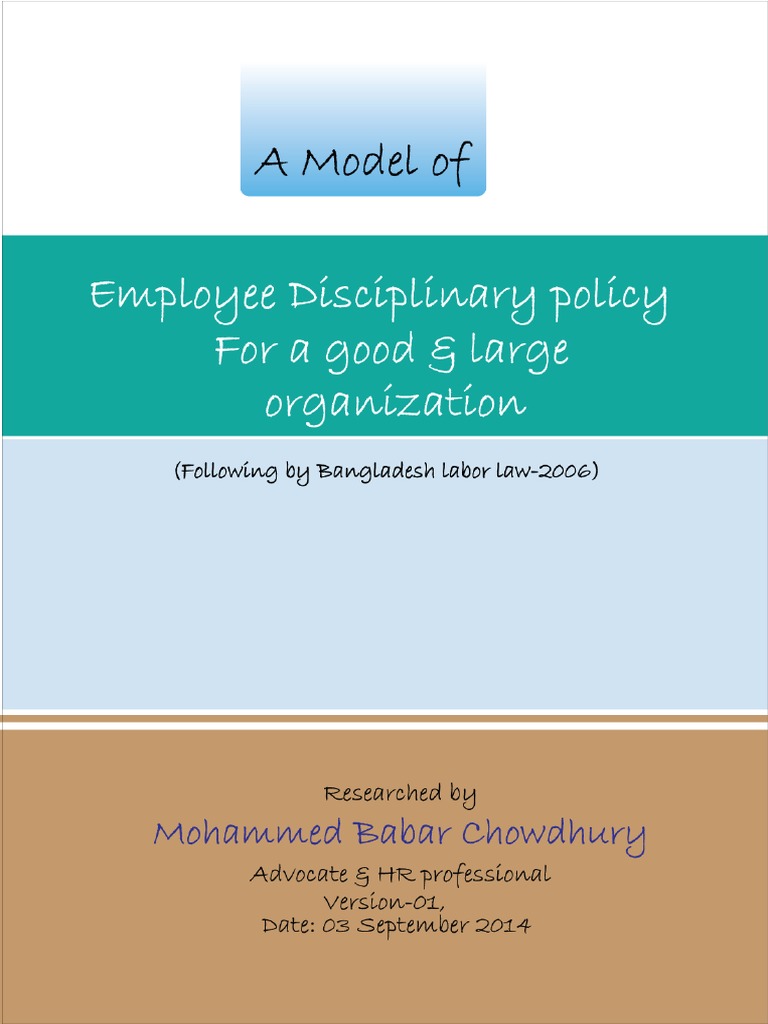 Employee Disciplinary Policy by Mohammed Babar Chowdhury PDF | PDF
