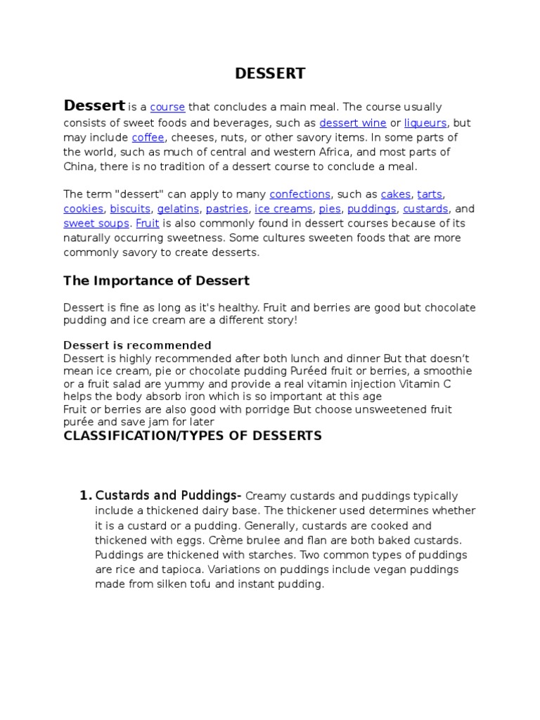 Dessert | PDF | Custard | Desserts