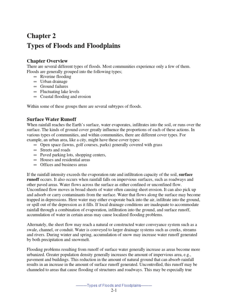 Types of Floods Explained | PDF | Flood | Storm Surge