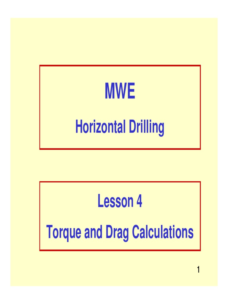 Torque and Drag Calculations | PDF | Force | Trigonometric Functions