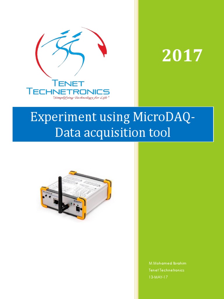 Experiment Using MicroDAQ-Data Acquisition Tool | PDF | Analog To ...