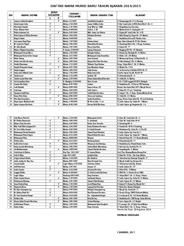 Format Murid Baru | PDF