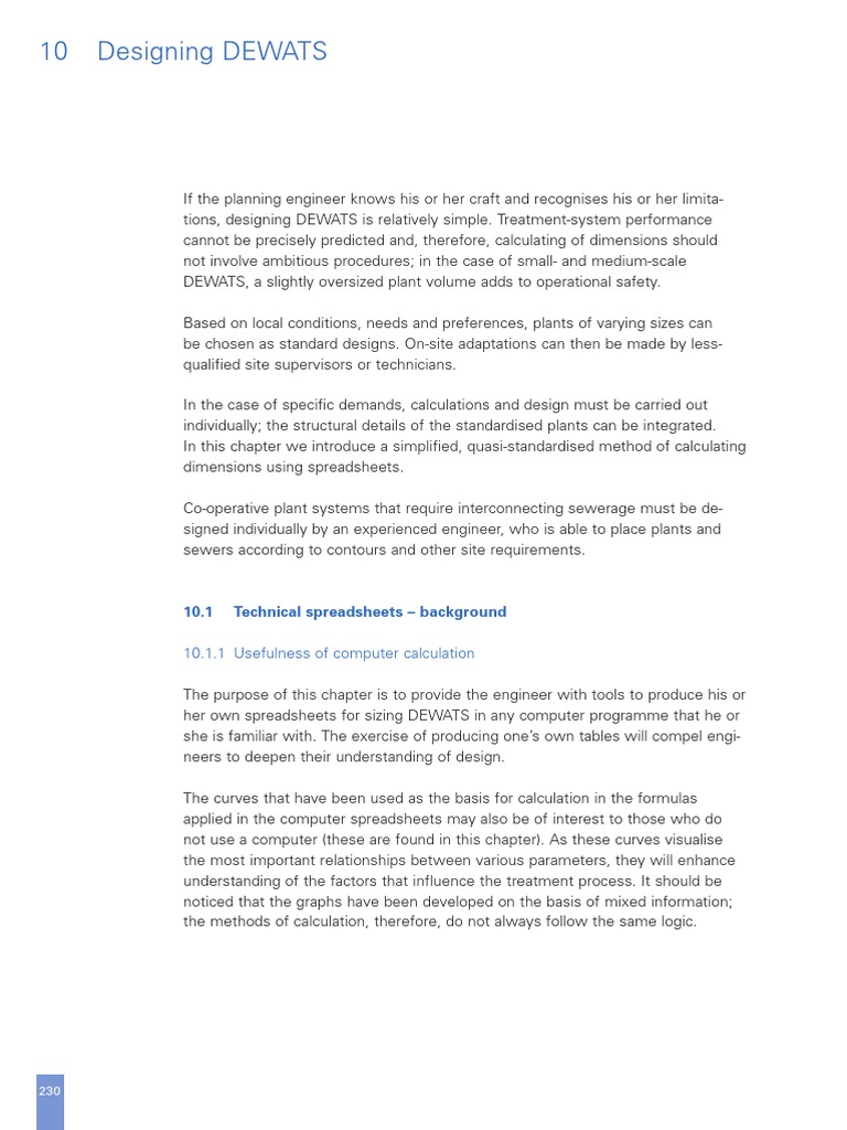 DEWATS Design for Engineers | PDF | Anaerobic Digestion | Spreadsheet