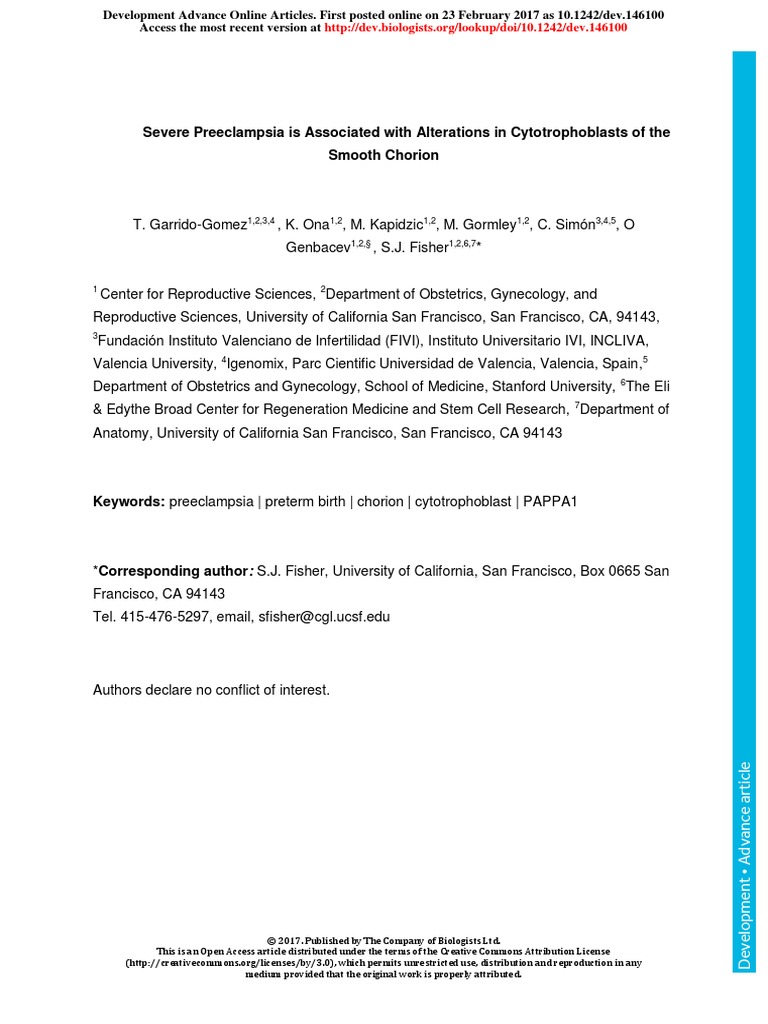 Severe Preeclampsia Is Associated With Alterations in Cytotrophoblasts ...