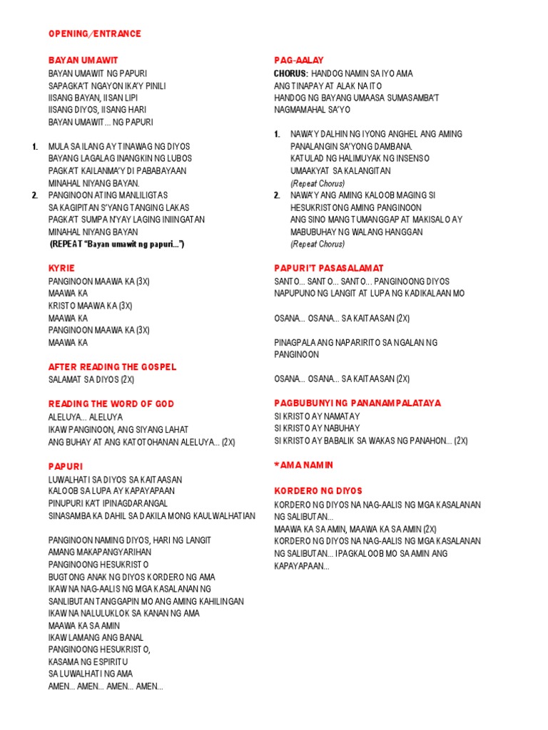 OLSS - Church Songs | PDF