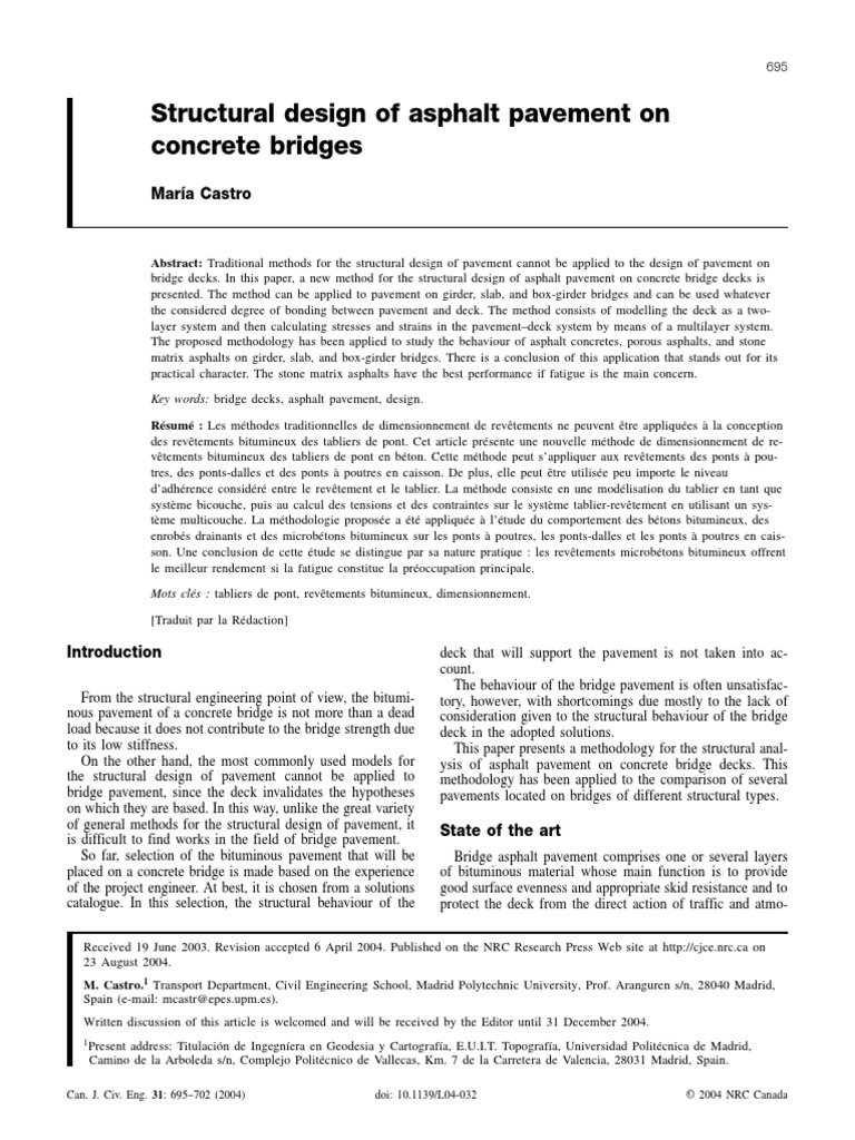 Structural Design of Asphalt Pavement On Concrete Bridges | PDF | Road ...