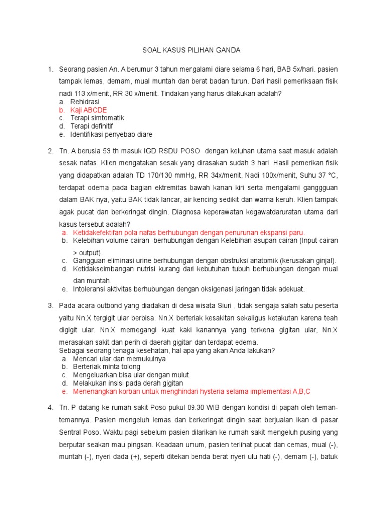 Soal Pilihan Ganda Gadar | PDF