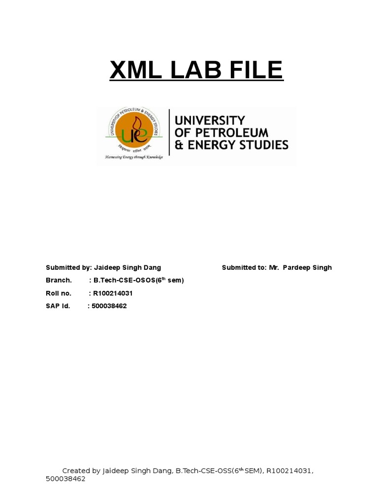 XML Lab File | PDF | Xml Schema | Communications Protocols