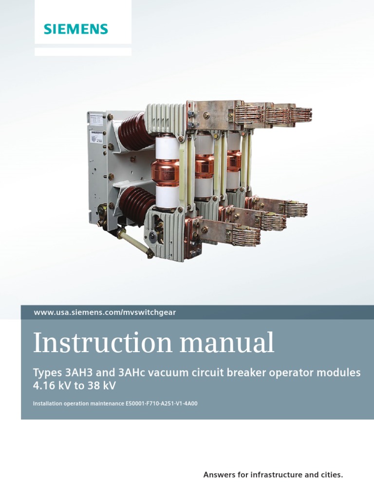 Instruction Manual: Types 3ah3 and 3ahc Vacuum Circuit Breaker Operator ...