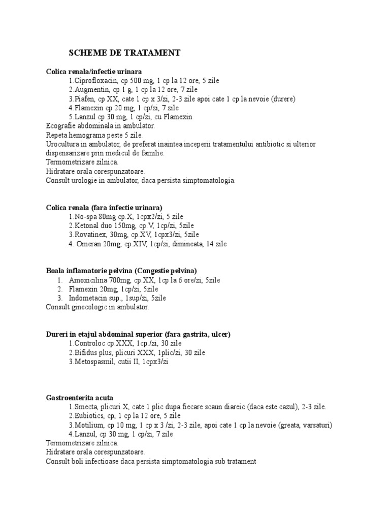 Scheme de Tratament | PDF | Moléculas activas de membrana | Drogas