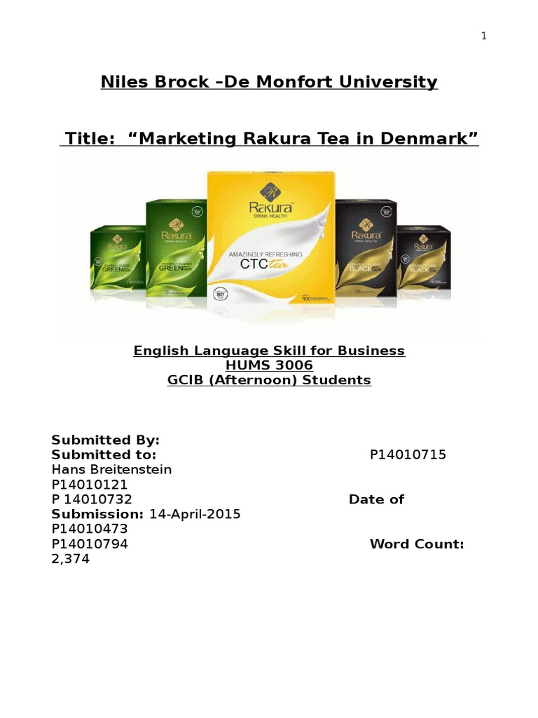 Marketing Rakura Tea | PDF | Tea | Denmark