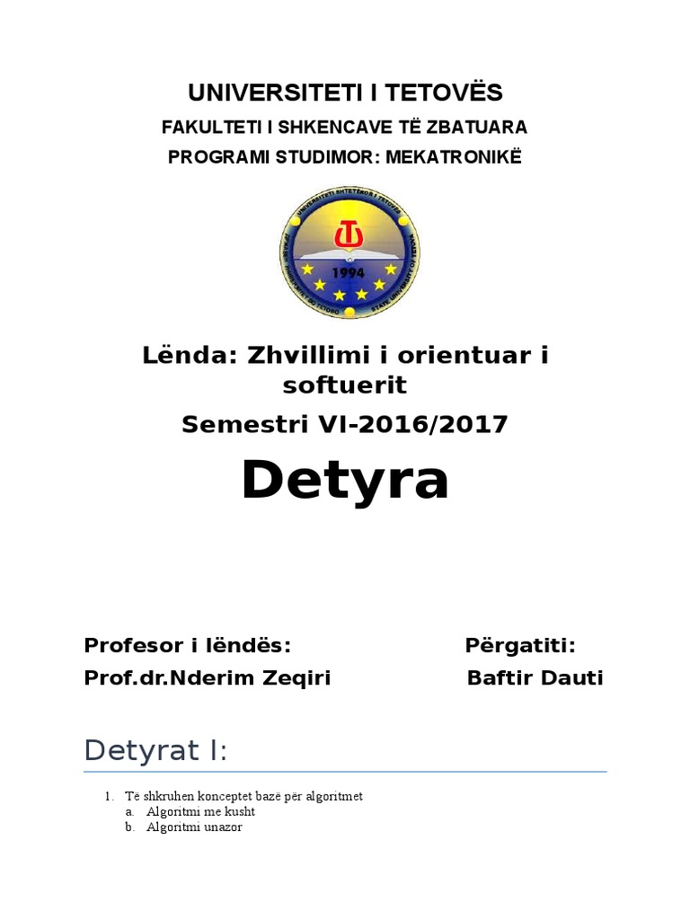 Detyra | PDF