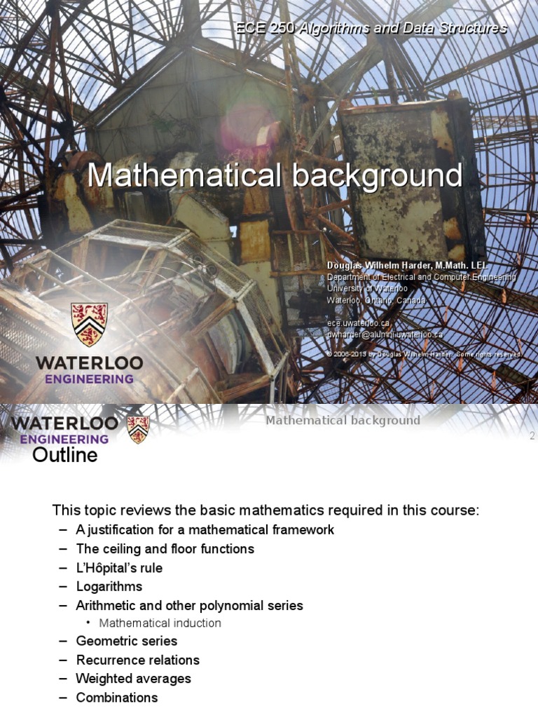 1 02 Mathematical Background Pdf Recurrence Relation Logarithm