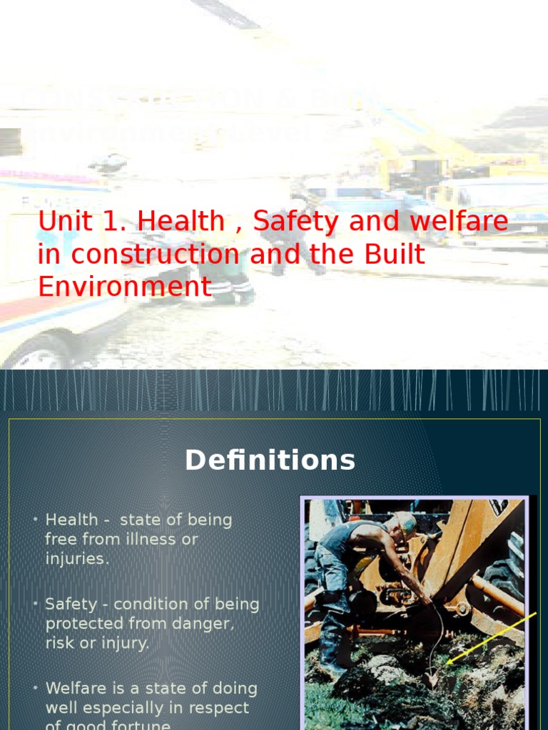 1.Health, Safety and Welfare | Occupational Safety And Health | Employment
