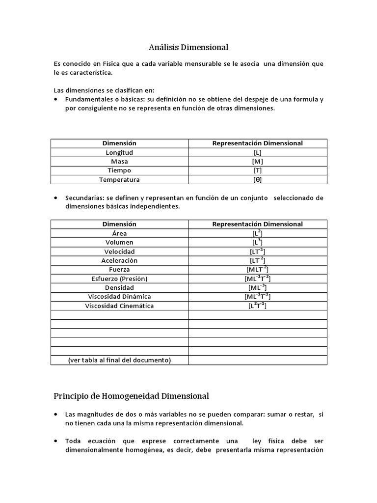 Analisis_Dimensional.pdf | Física y matemáticas | Física