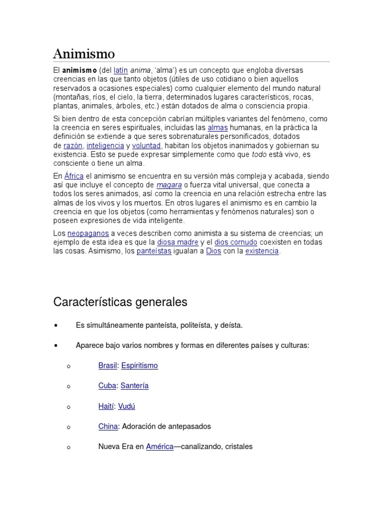 Animismo | PDF | Creencia religiosa y doctrina | Antropología