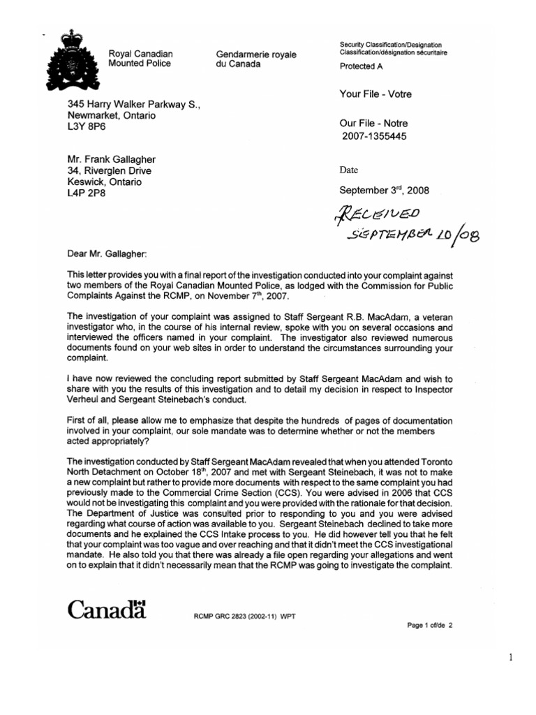 RCMP Compiled December 20 2008 | PDF | Royal Canadian Mounted Police ...