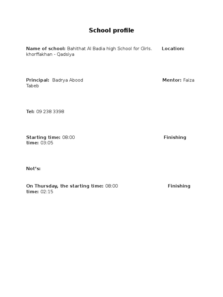 School Profile | PDF