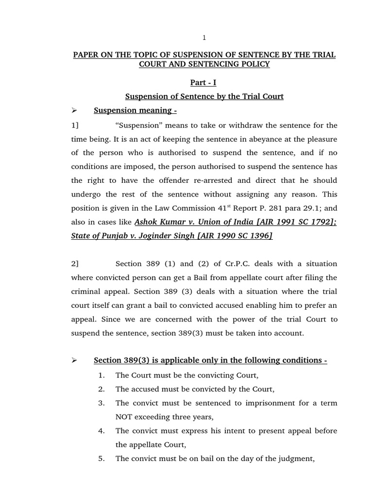 Suspension of Sentence by The Trial | Download Free PDF | Victimology ...