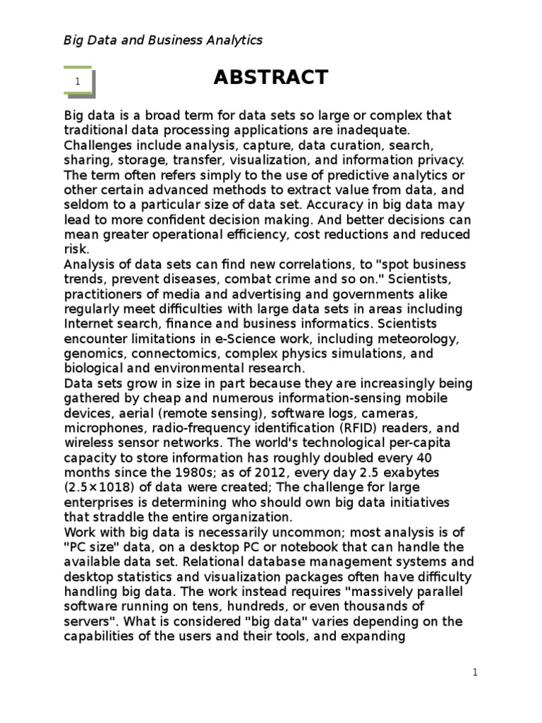 Big Data Analytics Report | PDF | Apache Hadoop | Big Data