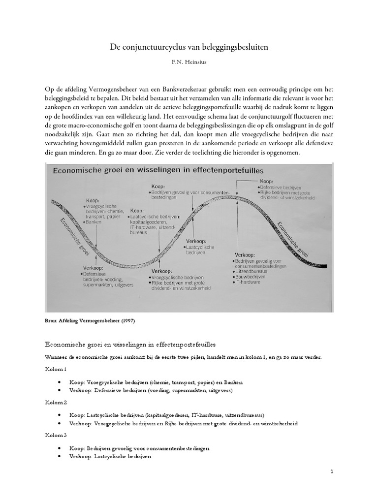 De Conjunctuurcyclus in Portfolio's | PDF
