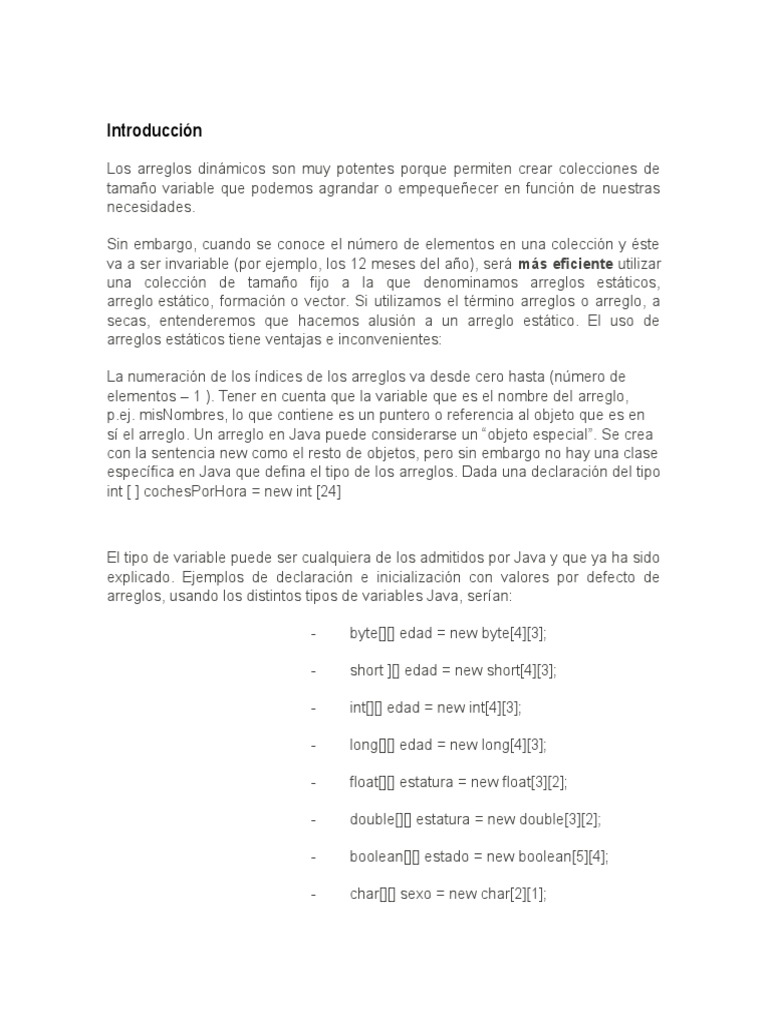 Arreglos P.O.O (Programación Orientada A Objetos) | Descargar gratis PDF | Estructura de datos ...
