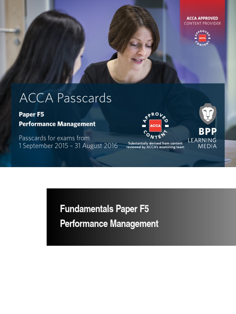 ACCA F5 Performance Management Passcards | PDF